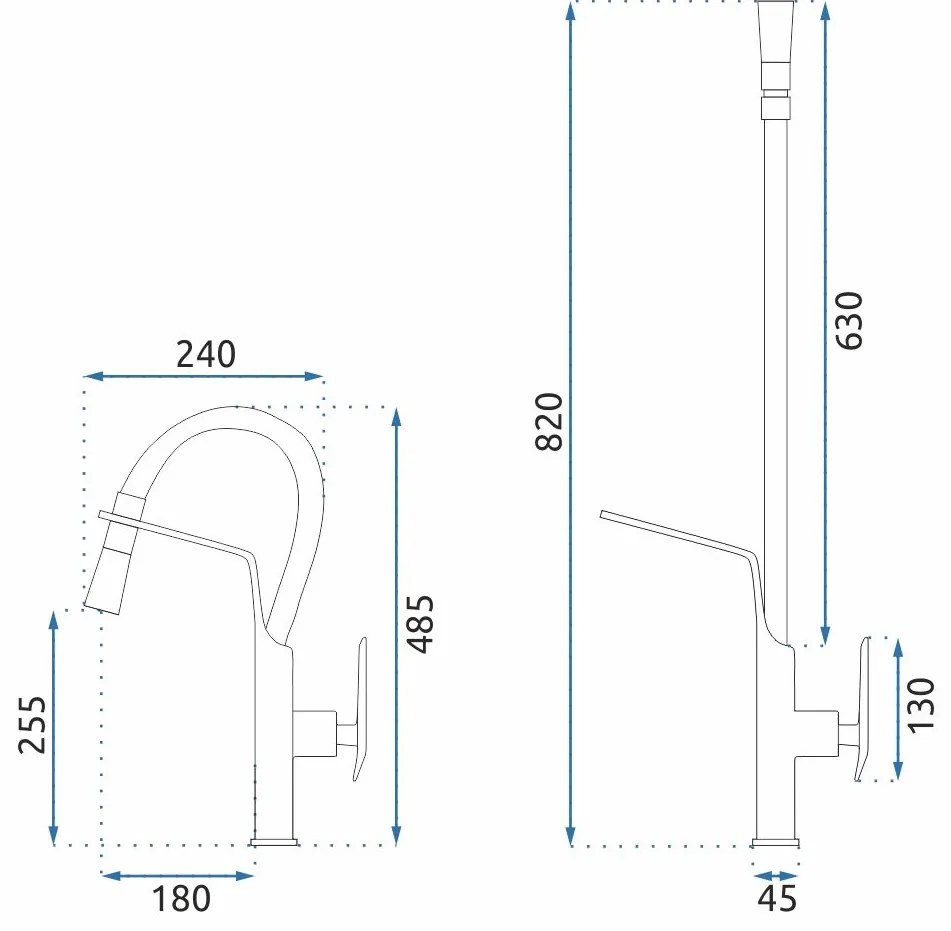 Rea Castor - Vysoká umyvadlová baterie, černá, REA-B6935