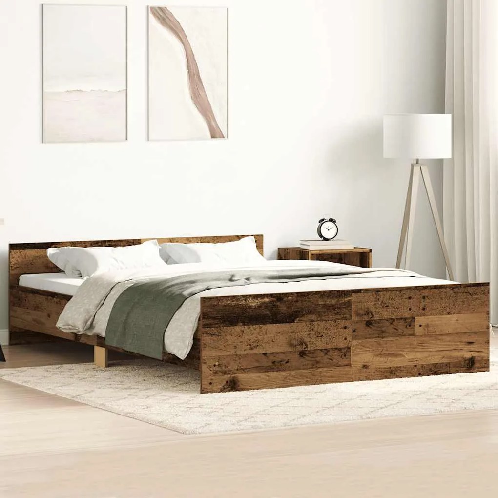 Rám postele bez matrace Staré dřevo 135x190cm Technické dřevo 3328787