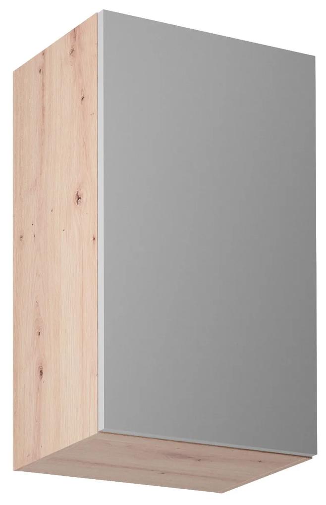 Horní kuchyňská skříňka LANGEN 45 cm; světle šedá / dub artisan