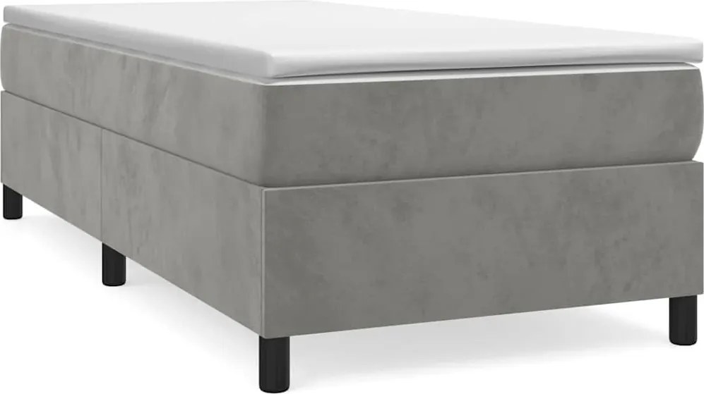 Rám postele s boxspringem světle šedý 90 x 200 cm samet 3121096