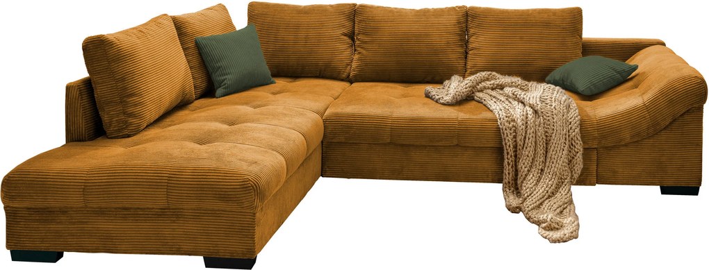 XXXLutz ROHOVÁ SEDAČKA, textil, koňaková P & B - Sedací soupravy - 002310006720