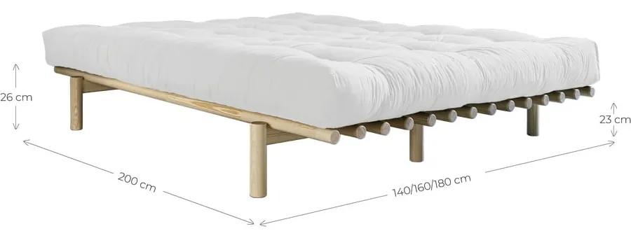 Dvoulůžková postel z borovicového dřeva Karup Design Pace Natural, 160 x 200 cm