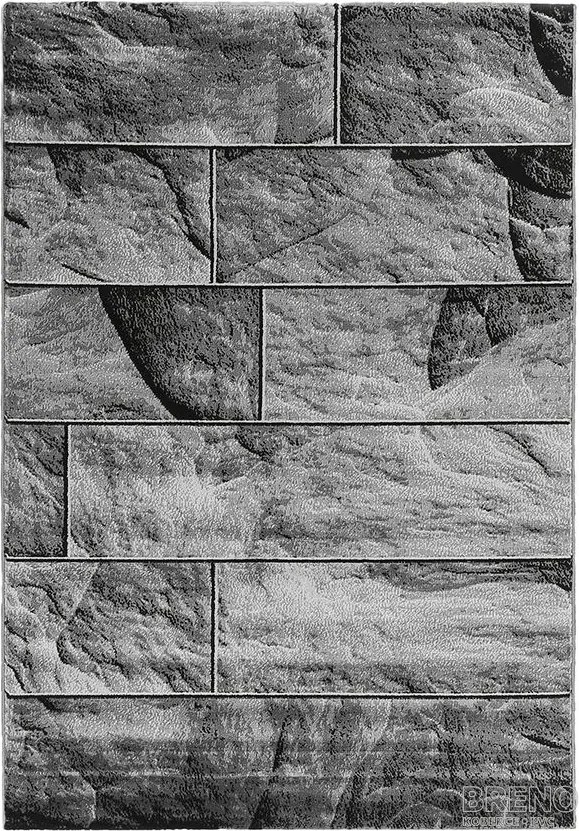 Breno Kusový koberec PARMA 9250 Black, 160x230 cm, Černá/Šedá