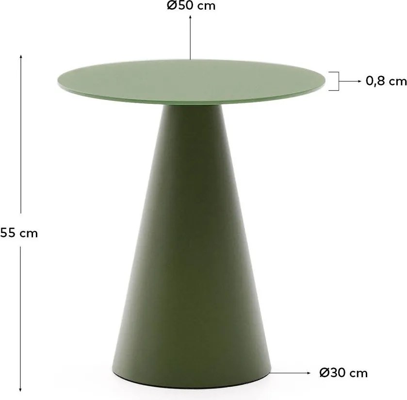 Kulatý odkládací stolek se skleněnou deskou ø 50 cm Wilshire – Kave Home