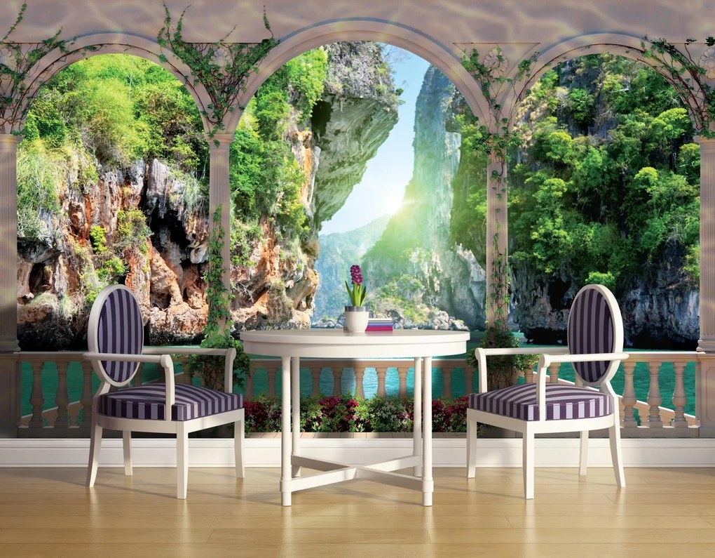 Fototapeta Moře - pohled z terasy papír 368 x 254 cm