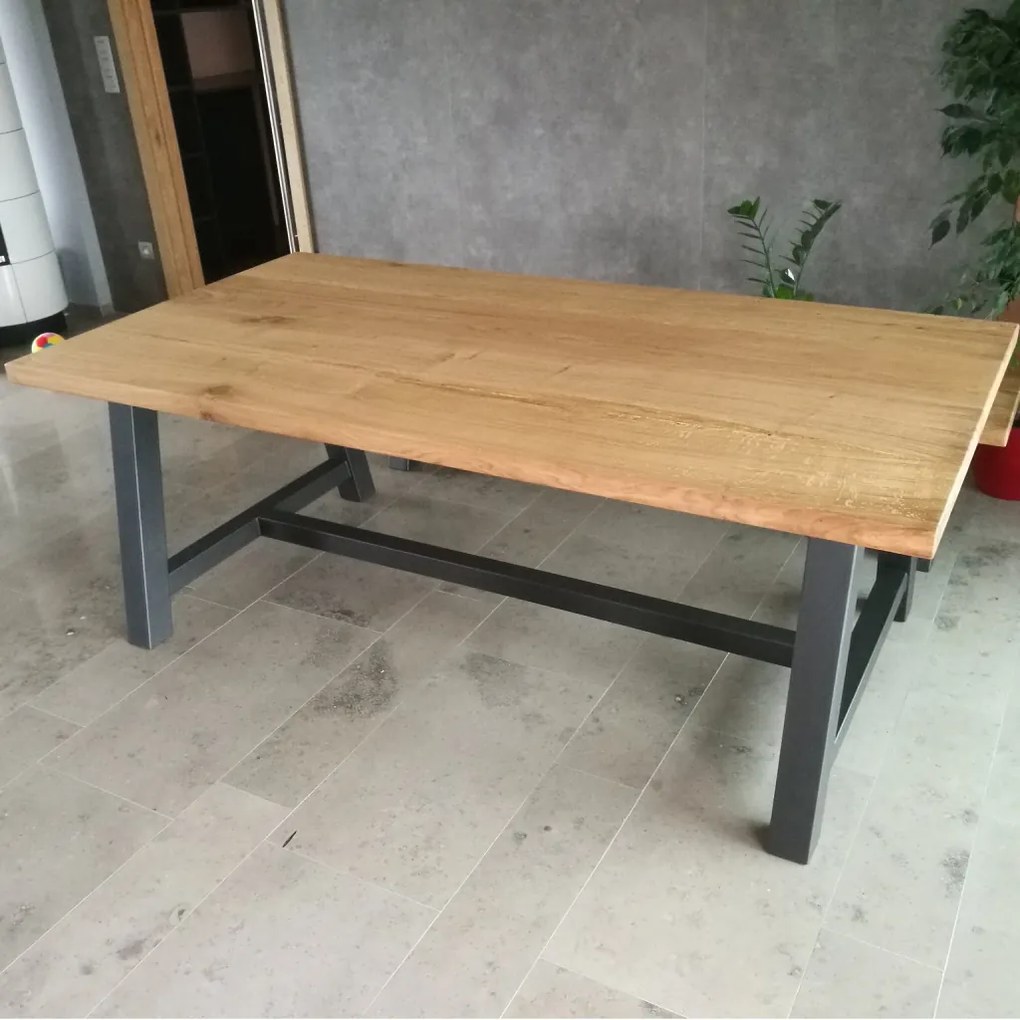 KULHÁNEK Designový jídelní stůl 180x90 cm Velikost desky: 150x80 cm, Odstín podnože: antracit - RAL 7016