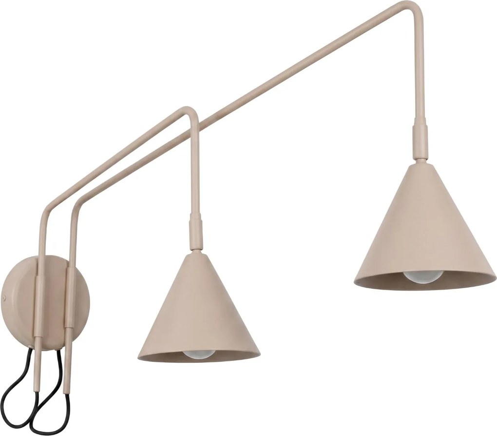 Sollux Lighting Nástěnné svítidlo NOX 2 taupe s vypínačem