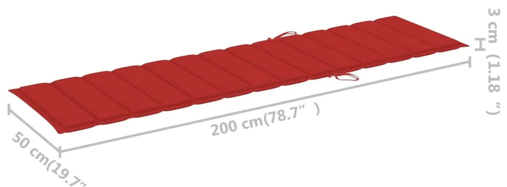 vidaXL Marketos Zahradní lehátko se stolkem a poduškou masivní teak