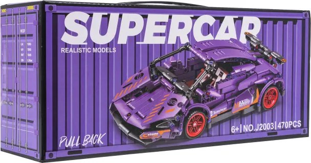 Stavebnice auta SUPERCAR No.J2003 fialová - 470 dílků