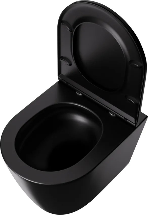 UPTrend Závěsný WC komplet bez příruby AMARO VORTEX TR2217R‑U18 včetně Soft-Close sedátka, černá mat