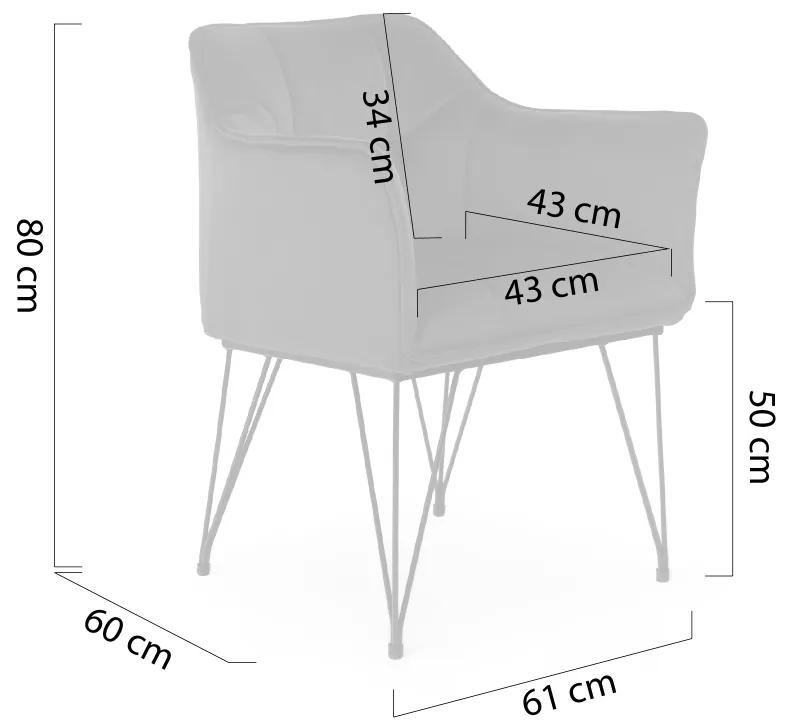 Židle čalouněná loft s podrúčkami Valencia Pik II - Červený
