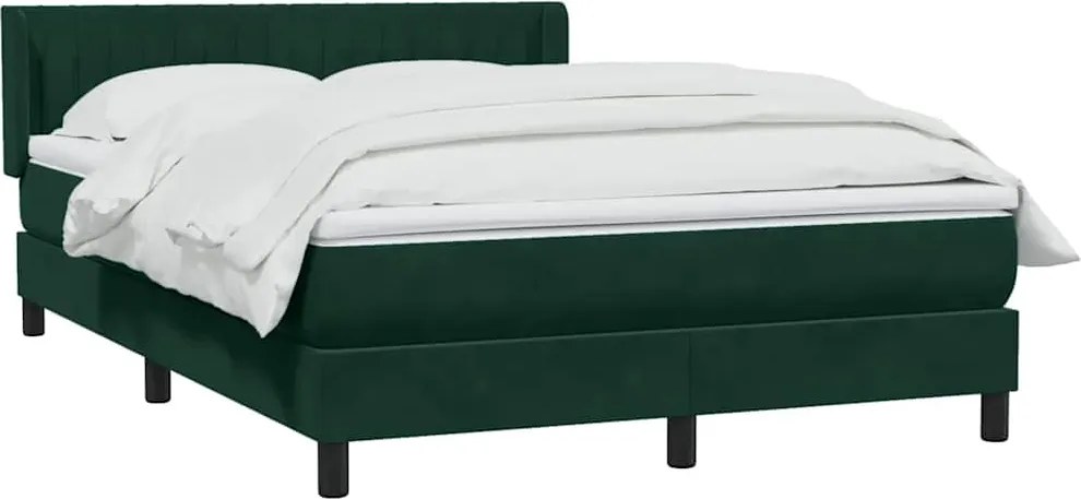 Box spring postel s matrací tmavě zelená 160x220 cm samet 3318330