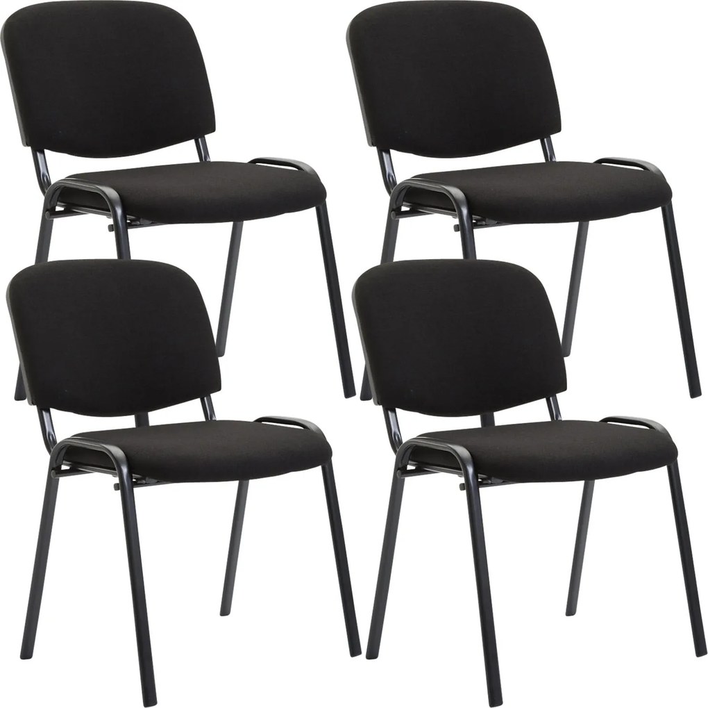 Sada 4 konferenčních židlí Ken látka – černá