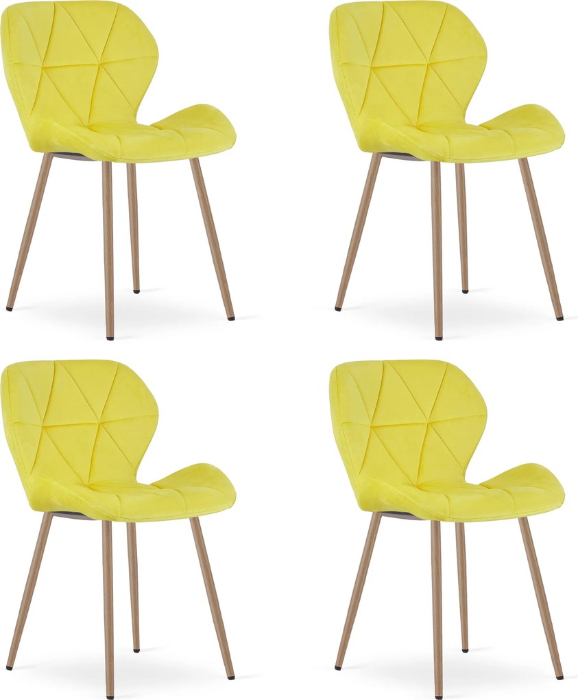Jídelní židle MANGO VELVET, žlutá