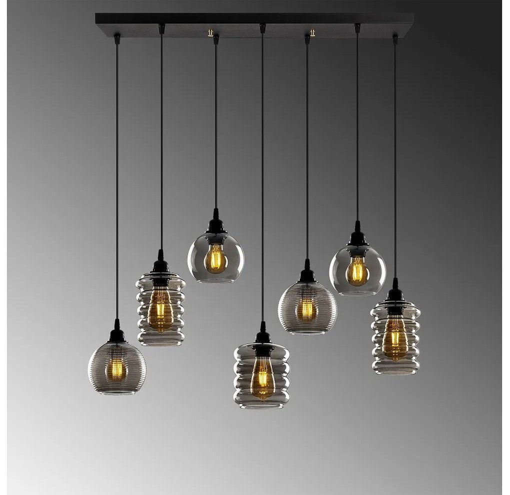 Designový lustr Walden 85 cm kouřový
