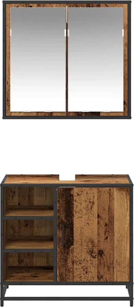 Sada koupelnového nábytku 2 ks Staré dřevo 65 x 33 x 60 cm 3402402
