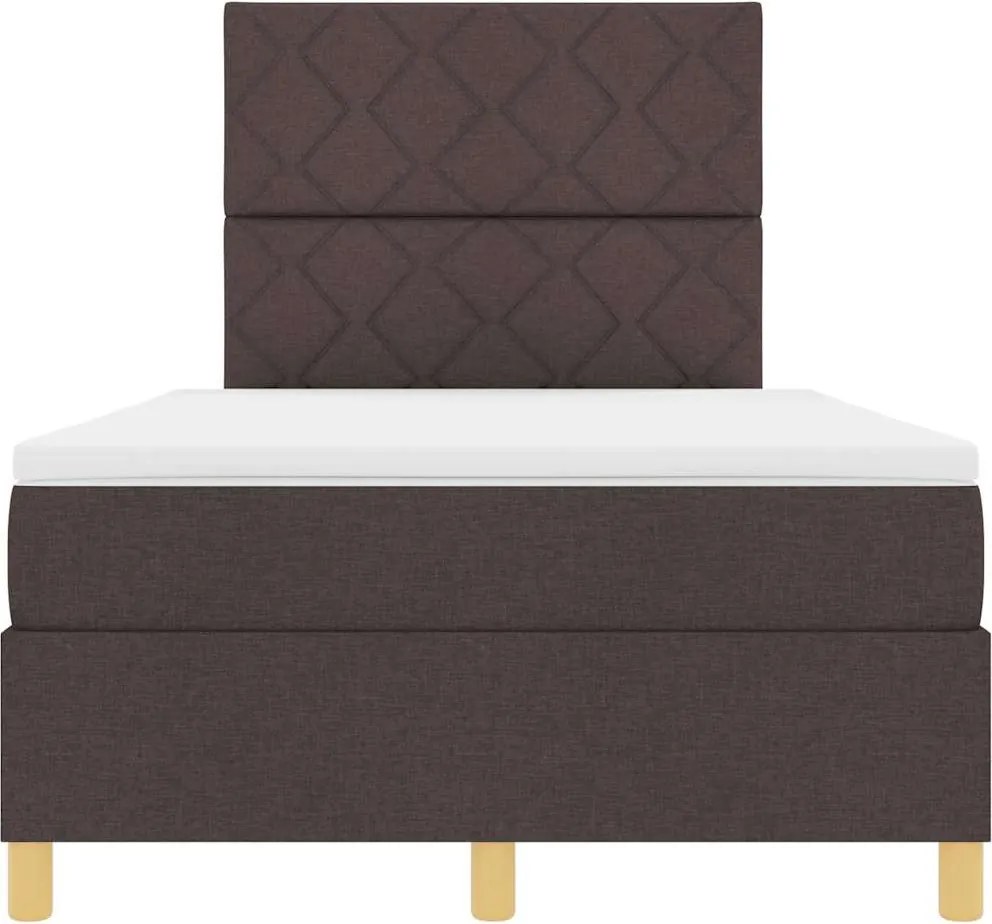 Postel s boxspringem s čelo Tmavě hnědá 120 x 200 cm textil 3339689