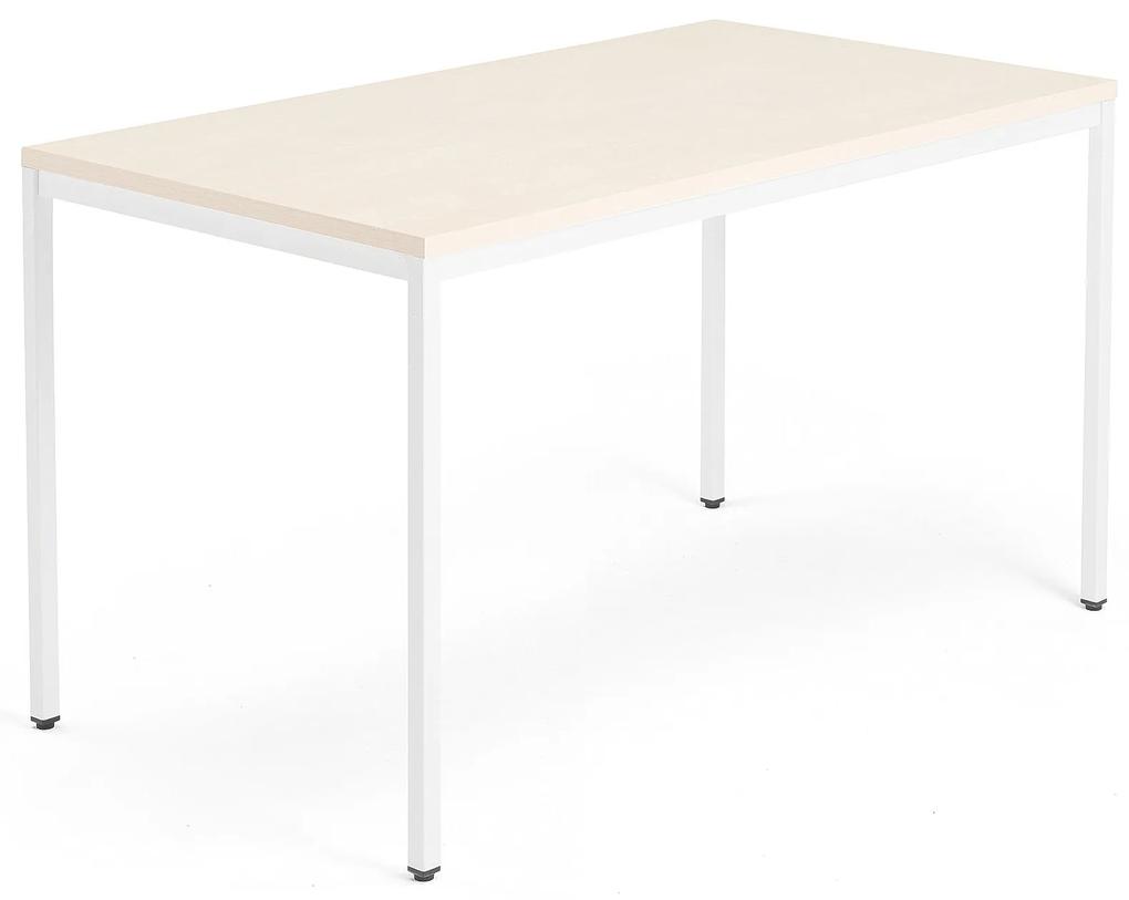 AJ Produkty Psací stůl MODULUS, 4 nohy, 1400x800 mm, bílý rám, bříza