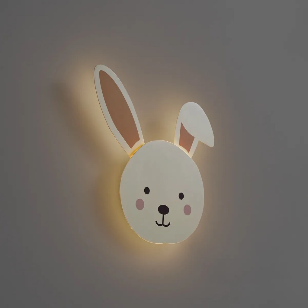 Dětské nástěnné svítidlo béžové s detaily vč. LED s 3-stupňovým stmíváním - Benny the Bunny