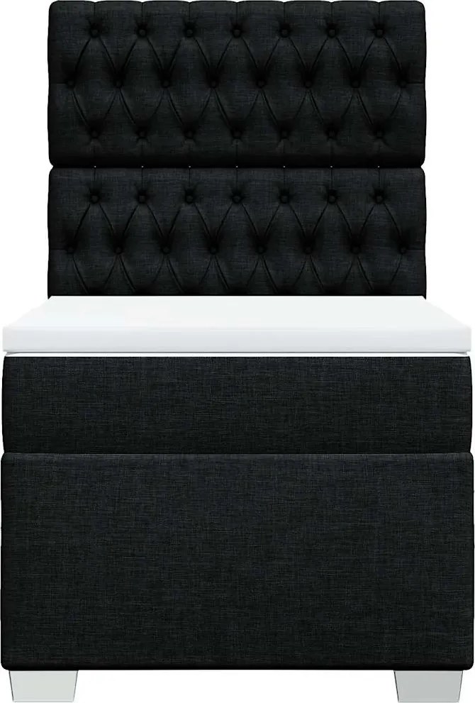 Box spring postel s matrací černá 80 x 200 cm textil 3292624