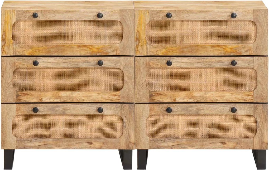Servírovací skříň 2 ks 60 x 33 x 75 cm Masivní mangové dřevo 3310058