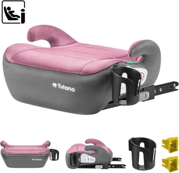 Dětský podsedák do auta Cabby 30 růžový / šedý