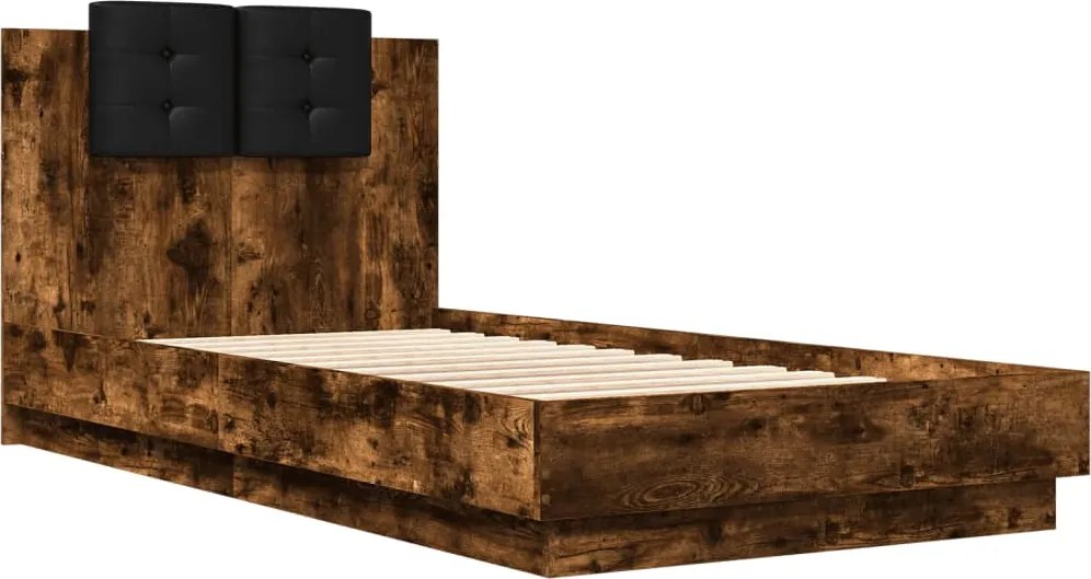Rám postele s čelem kouřový dub 75 x 190 cm kompozitní dřevo 3209979