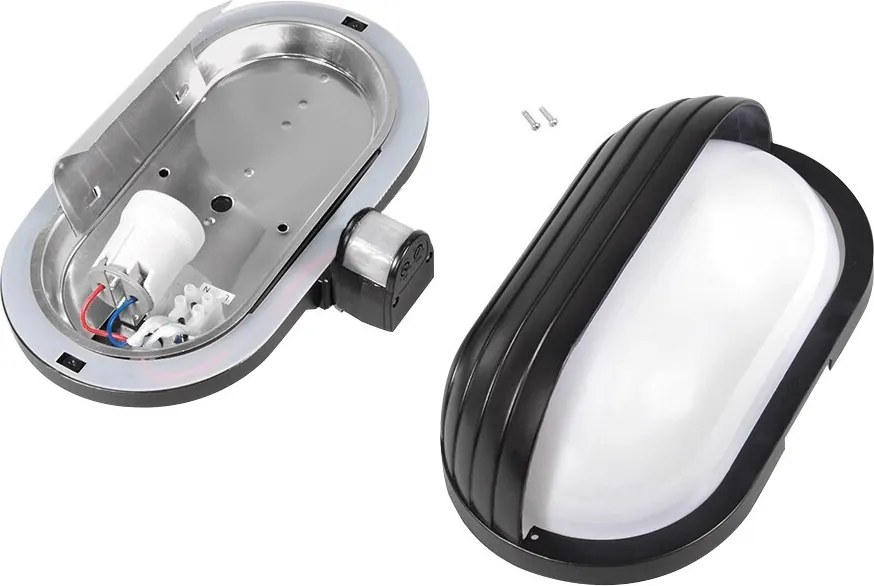 HADEX RIO venkovní nástěnné svítidlo s čidlem 1xE27/60W/230V/IP44, černá barva