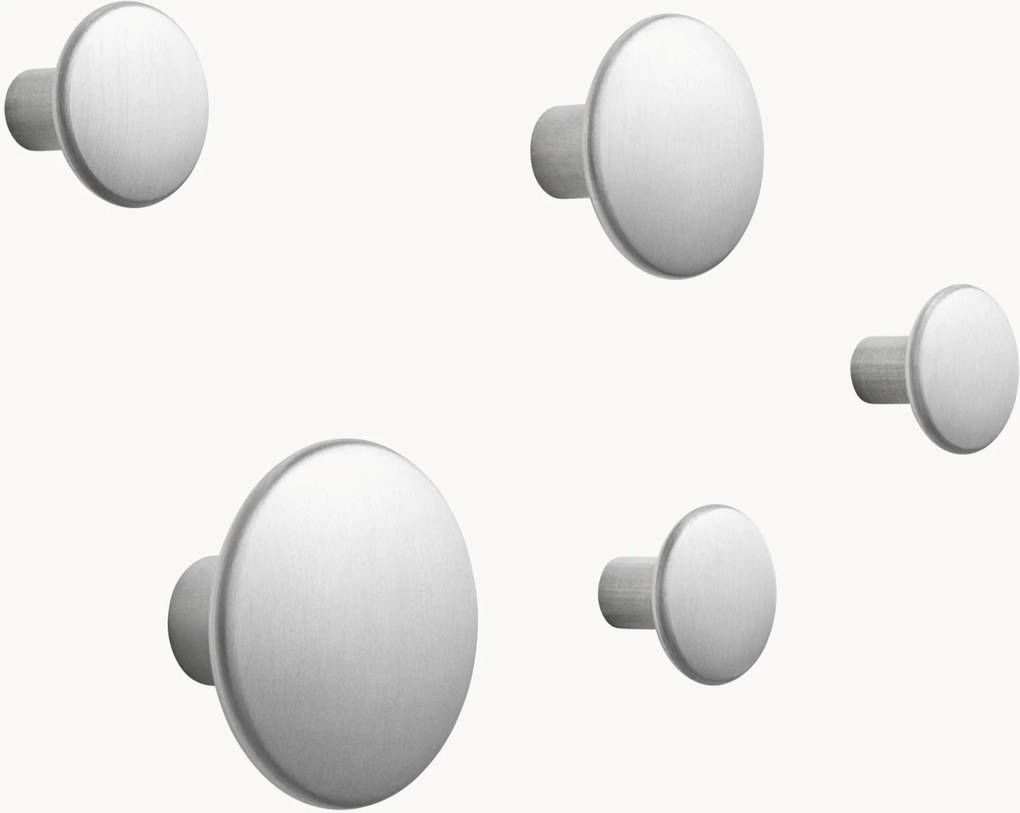 Sada nástěnných háčků z hliníku Dots, 5 dílů