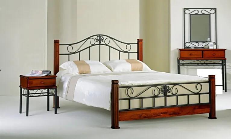Manželská postel v luxusním provedení v dekoru třešeň 160x200 cm F1443