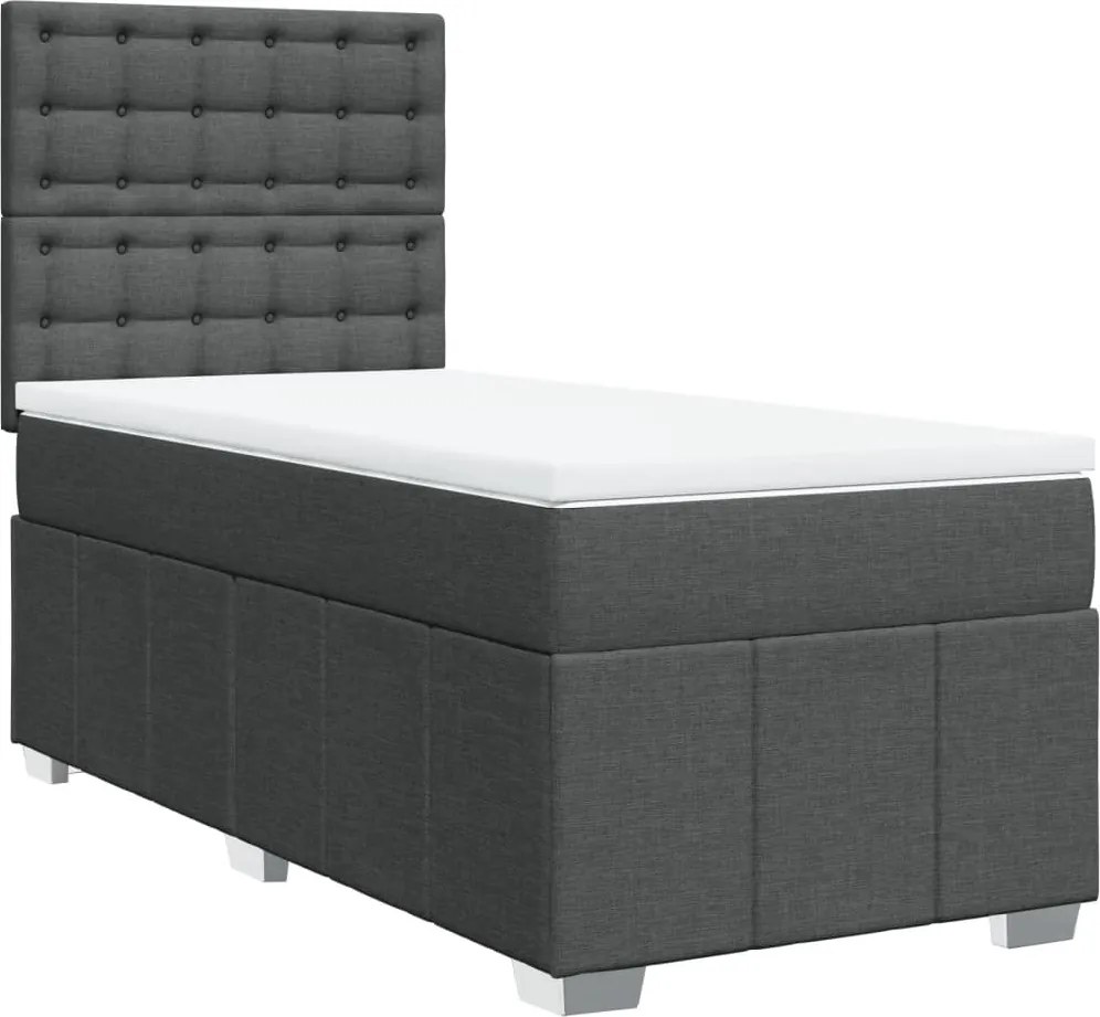 Box spring postel s matrací tmavě šedá 90x190 cm textil 3293838