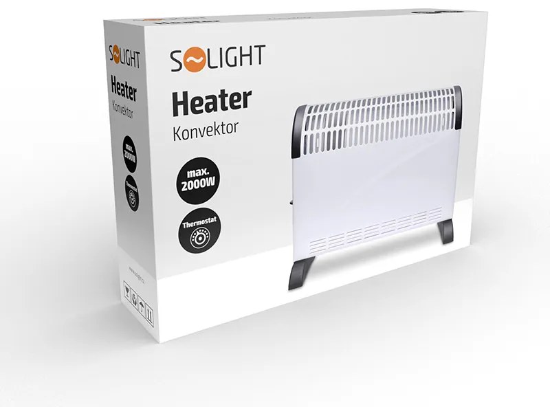 Solight horkovzdušný konvektor 2000W, nastavitelný termostat