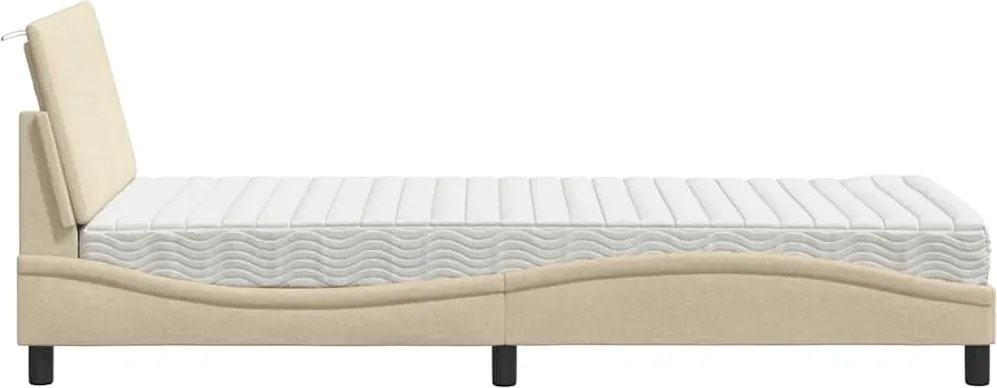 Postel s matrací Hanko krémová 80 x 200 cm textil 3310494
