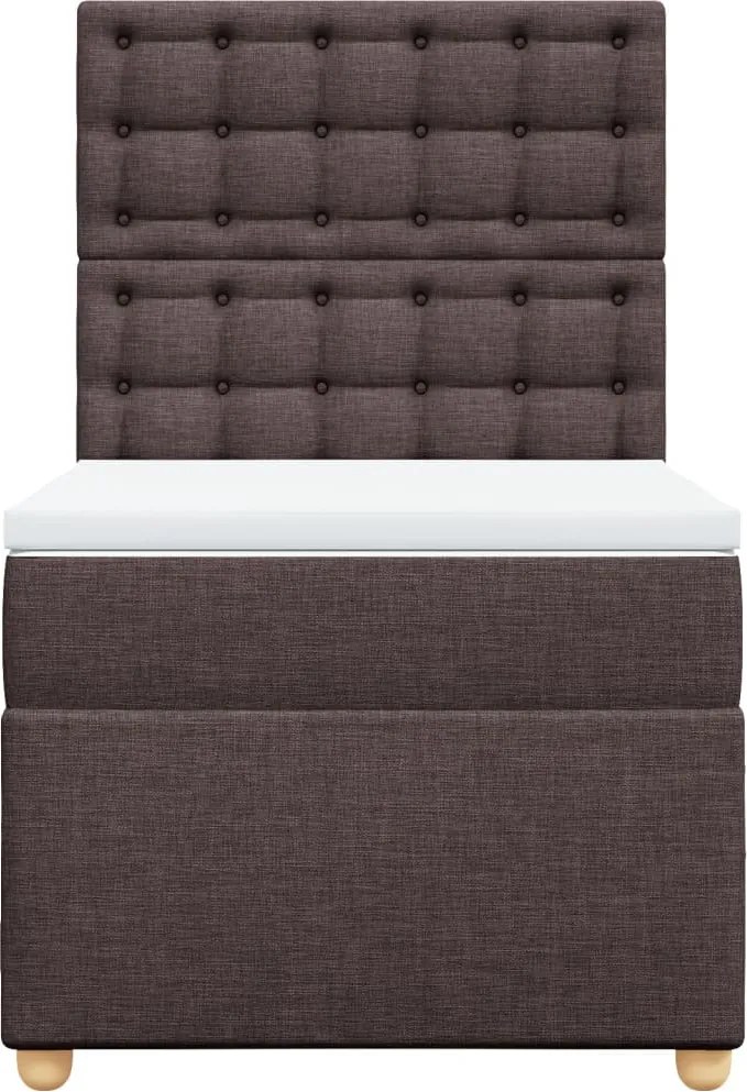 Box spring postel s matrací tmavě hnědá 90x190 cm textil 3291152