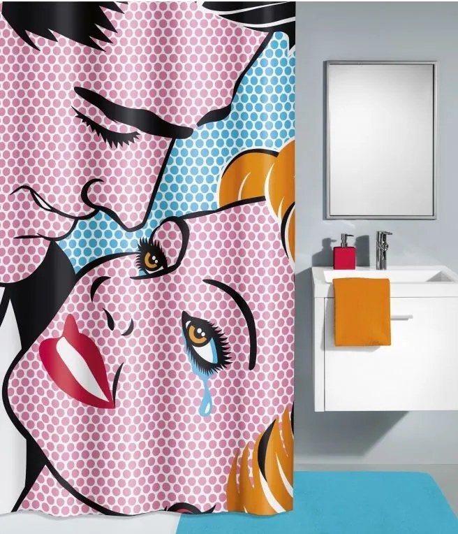 Koupelnový textilní závěs Kiss 180x200cm
