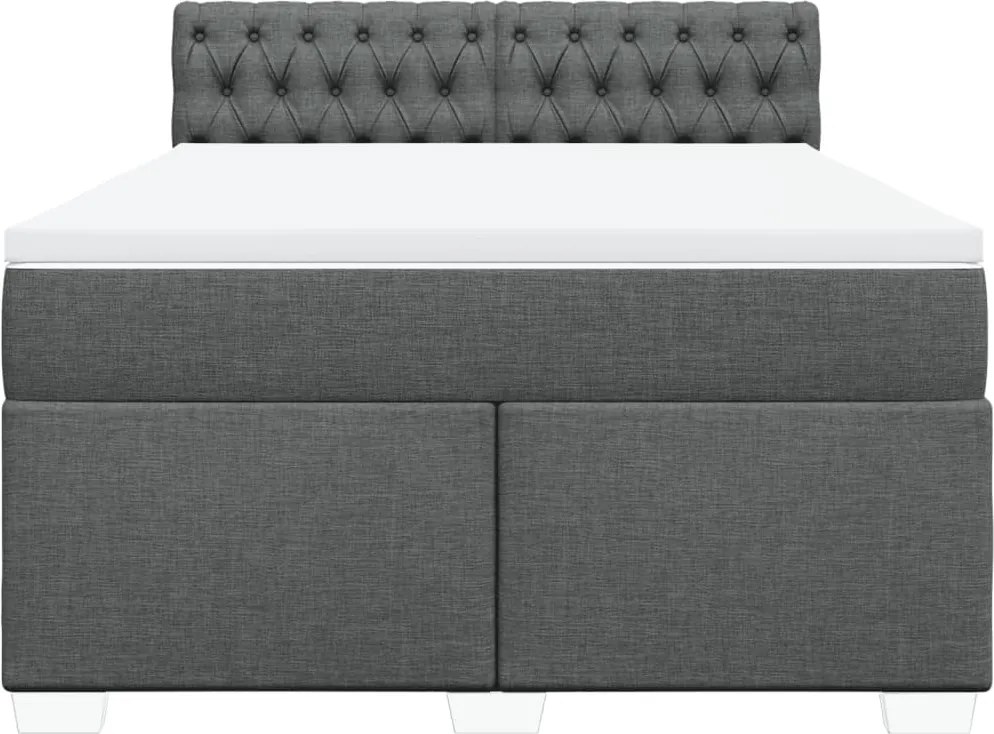 Box spring postel s matrací tmavě šedá 160x200 cm textil 3288247