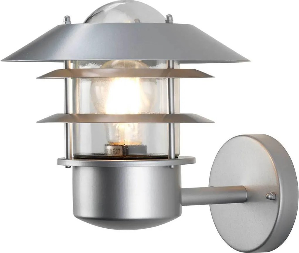 Nástěnná venkovní lampa na zahradu Elstead HELSINGOR/stříbrná