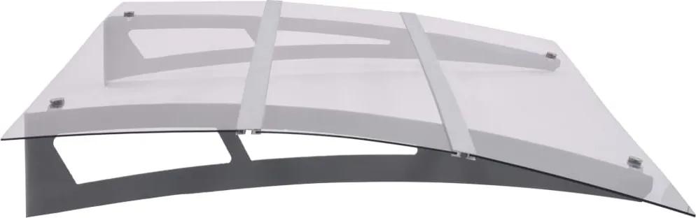 vidaXL Vchodová stříška stříbrná a průhledná 120 x 90 cm polykarbonát [144828]