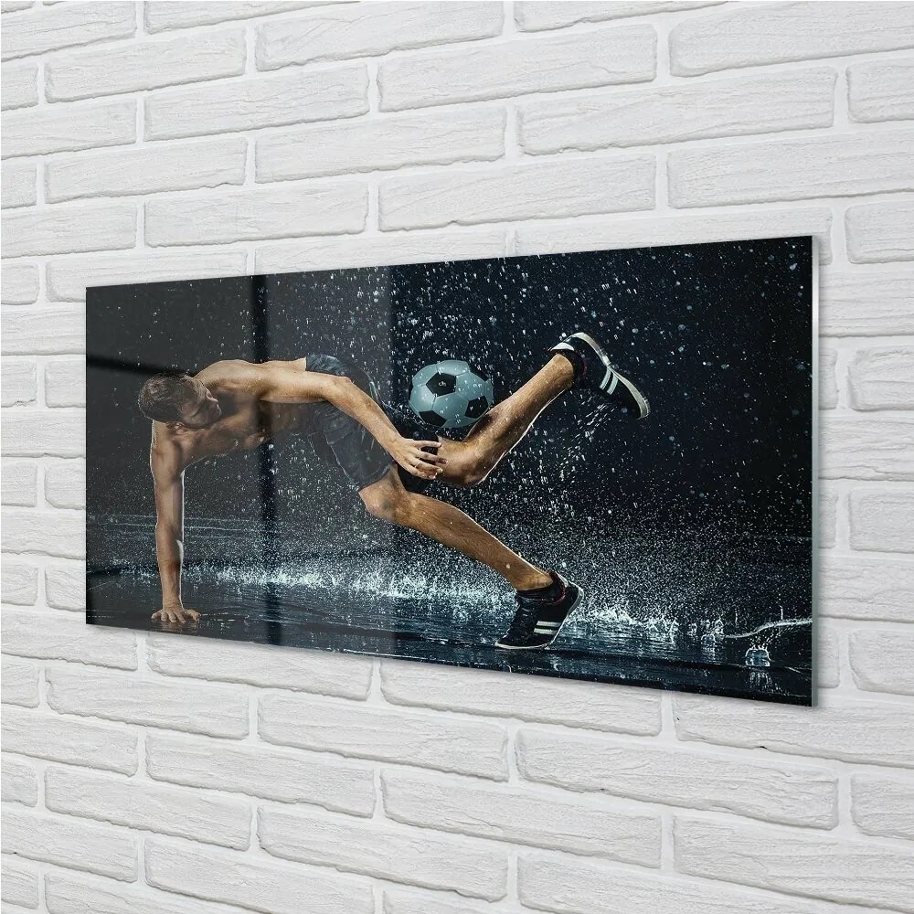 Obraz na skle Míč Rain Man 125x50 cm