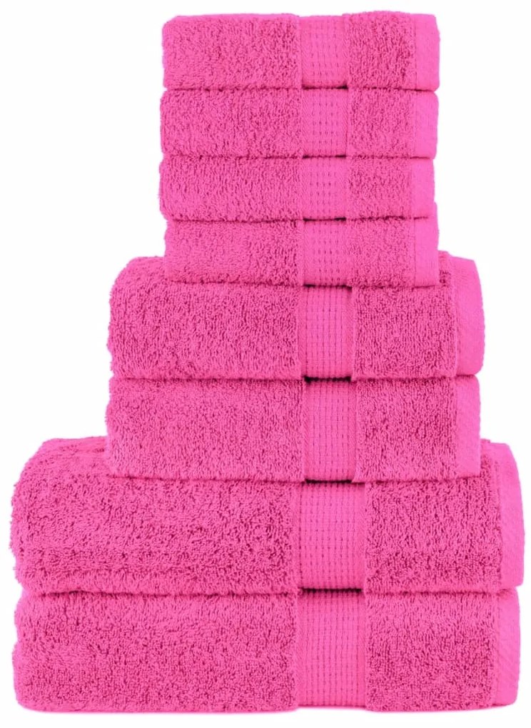 8dílná sada ručníků Premium SOLUND růžová 600 g/m² 137552
