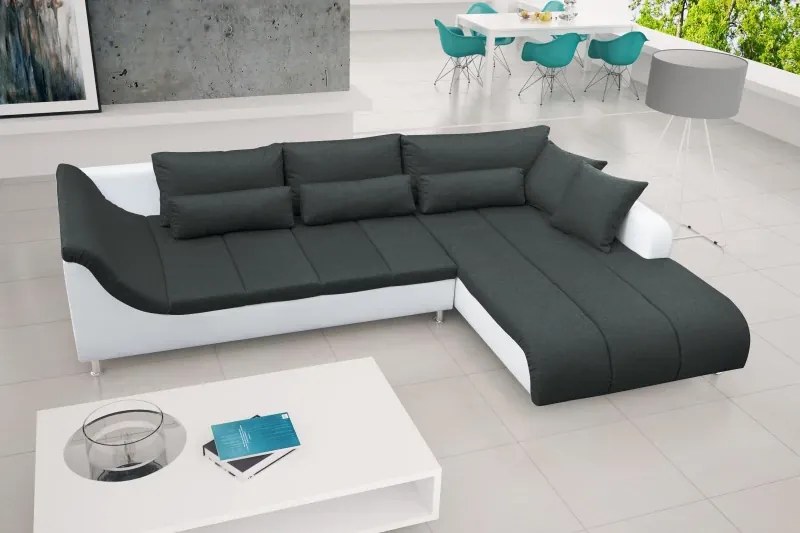 LOFT rohová sedací souprava, pravá, bílá/béžová (soft 17/inari 23)