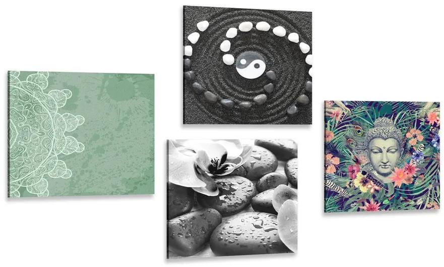 Set obrazů Feng Shui v netradiční kombinaci Varianta: 4x 40x40