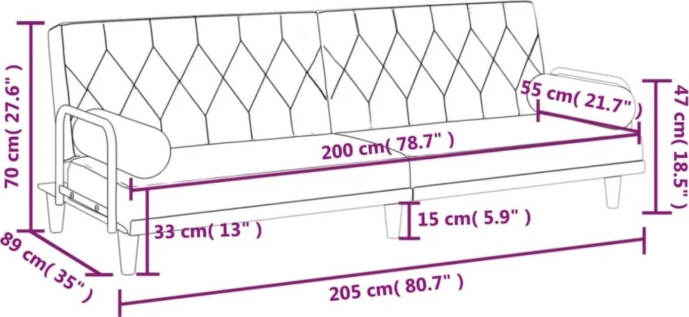 vidaXL Rozkládací pohovka s područkami světle textil [351938] Barva: taupe