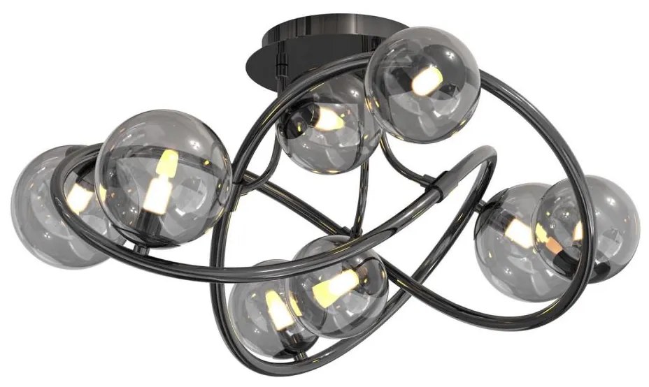Wofi 9014-805 - LED Přisazený lustr NANCY 8xG9/3,5W/230V černá/chrom