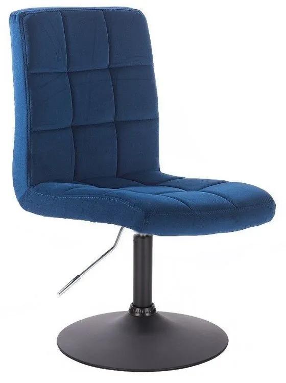 Židle TOLEDO VELUR na černém talíři - modrá