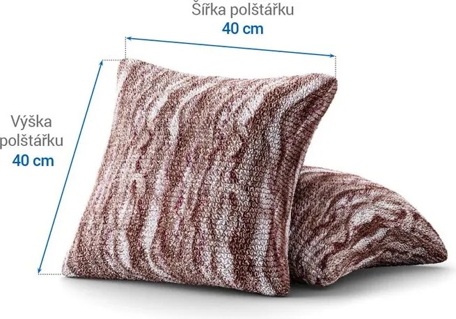 Bielastické potahy OCEANO NOVÉ hnědo-vínové povlaky na polštářky 2 ks (40 x 40 cm)