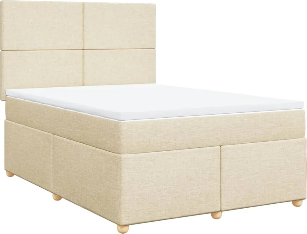 Box spring postel s matrací krémová 140x190 cm textil 3291273