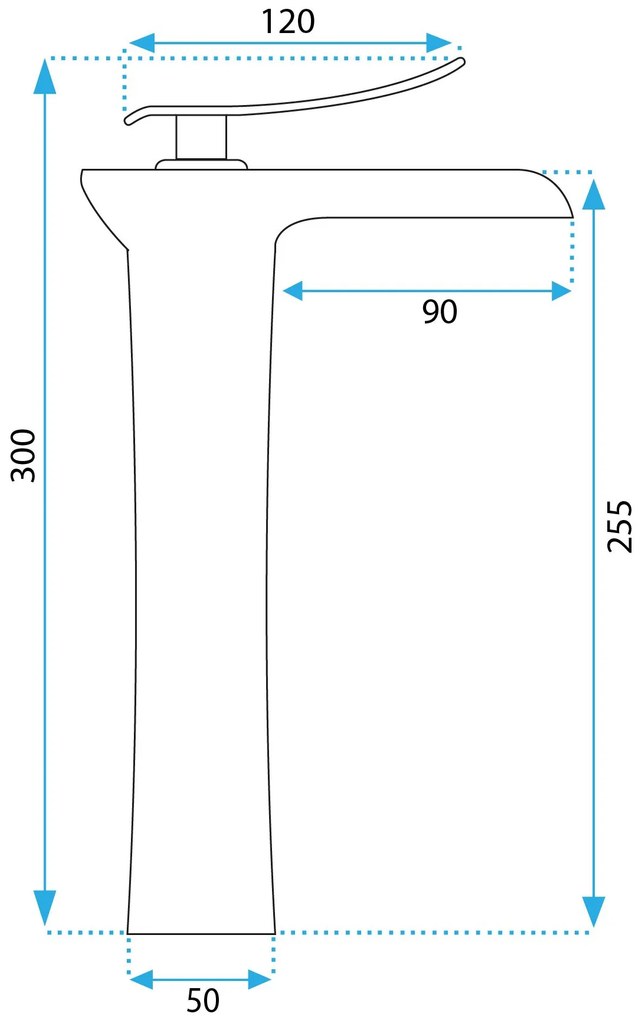 Rea Laguna Antique, vysoká umyvadlová baterie h-280, mosazná, REA-B8120