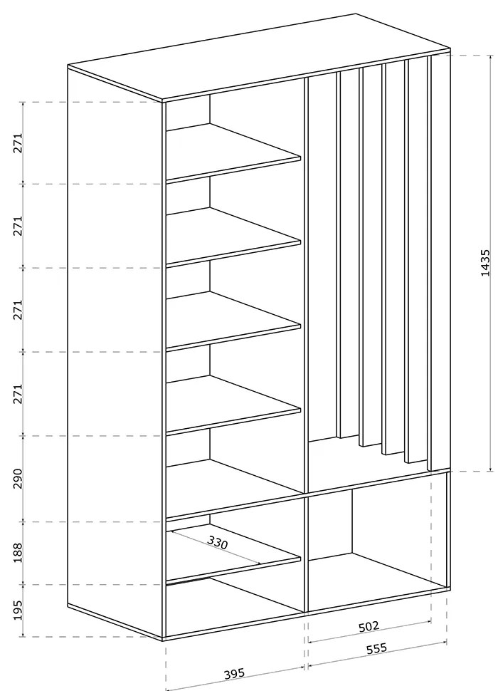 Předsíňová stěna MILO | 100 cm | se zrcadlem | UNI provedení | artisan/artisan