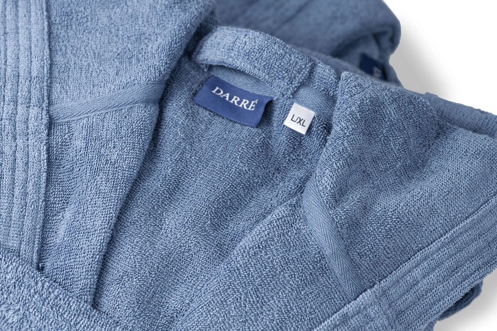 Bavlněný froté župan Comfort tmavě modrý Velikost: L-XL